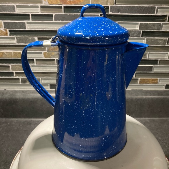 Pier 1 | Kitchen | Vintage Blue Splattered Teapot | Poshmark